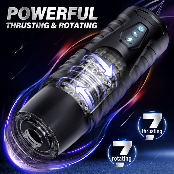 Black Knight Automastic Thrusting And Rotating Male Masturbator Sex Toy